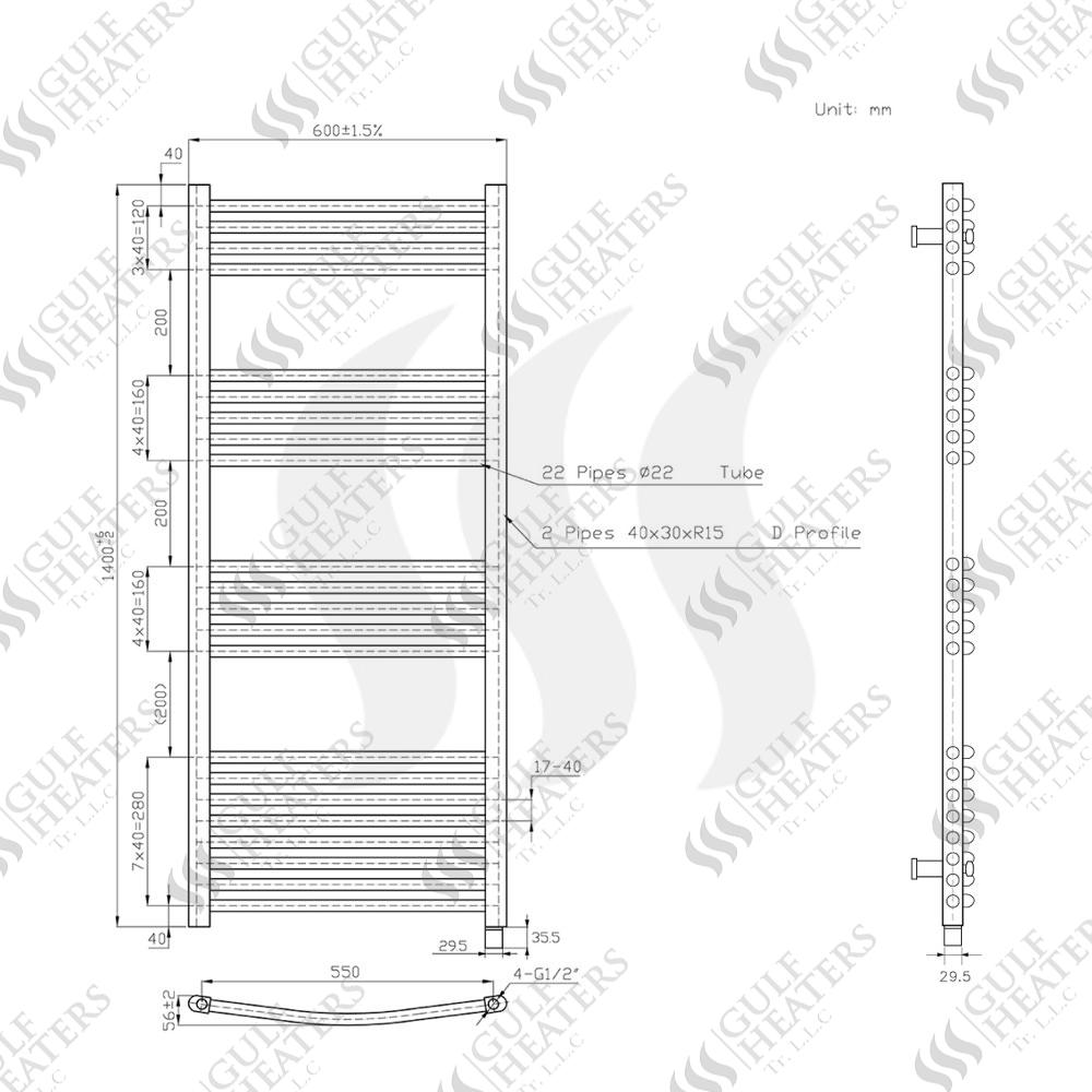EMRTS Premium Towel Dryer Radiator Chrome EMRTS-BL-00268