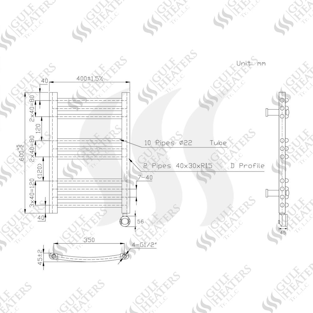 EMRTS Premium Towel Dryer Radiator Chrome EMRTS-BL-00593