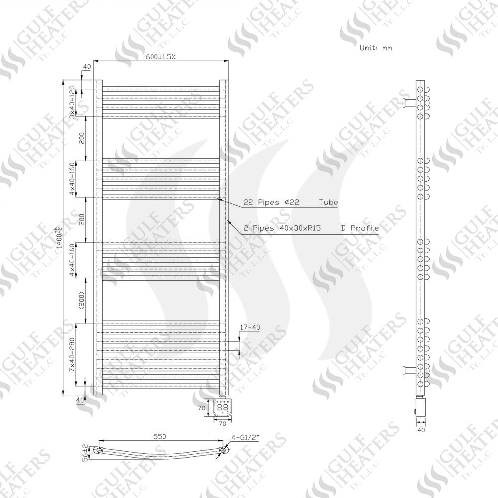 EMRTS Premium Towel Dryer Radiator Chrome EMRTS-BL-00641