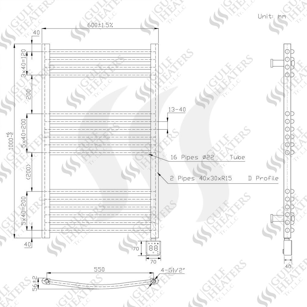EMRTS Premium Towel Dryer Radiator Chrome EMRTS-BL-00649