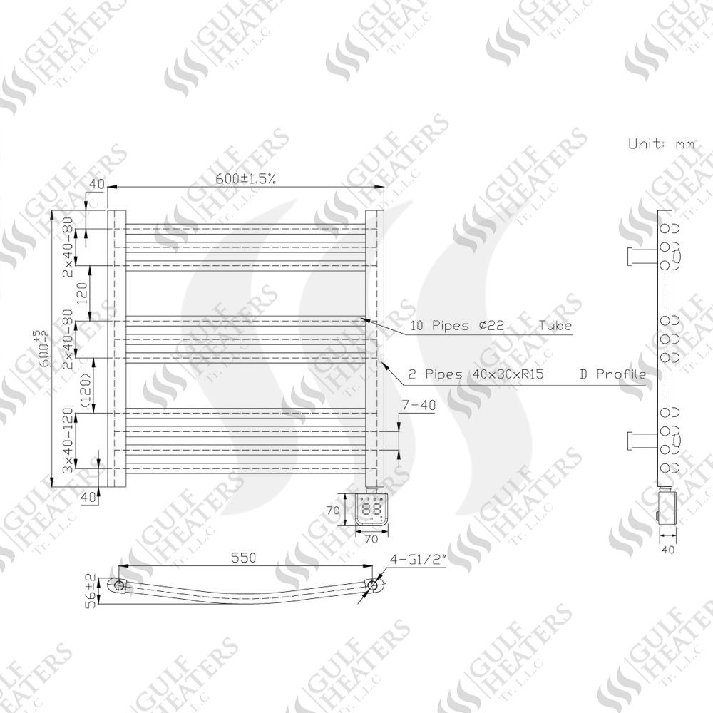EMRTS Premium Towel Dryer Radiator Chrome EMRTS-BL-00657