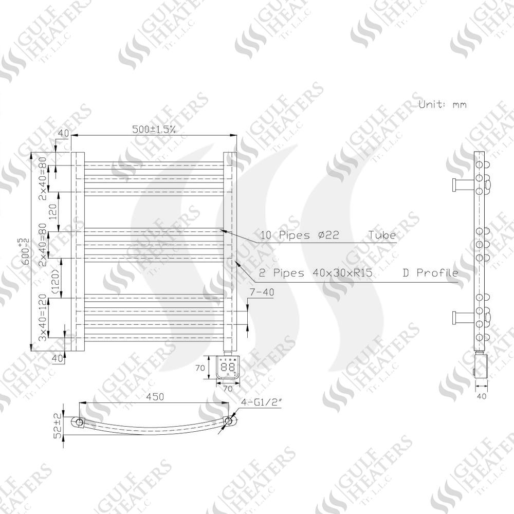 EMRTS Premium Towel Dryer Radiator Chrome EMRTS-BL-00658