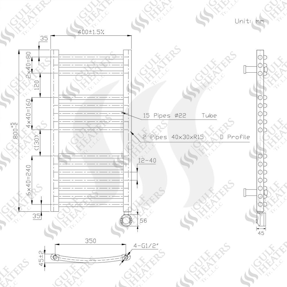EMRTS Premium Towel Dryer Radiator Chrome EMRTS-BL-00534